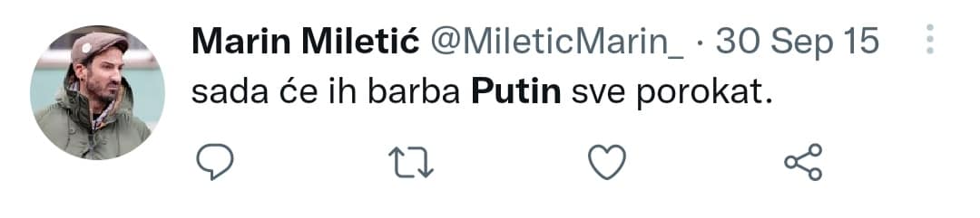 OVAKO JE MOSTOV MILETIĆ PISAO 2015.: ‘ROKAJ BARBA PUTIN, SAMO ROKAJ ...
